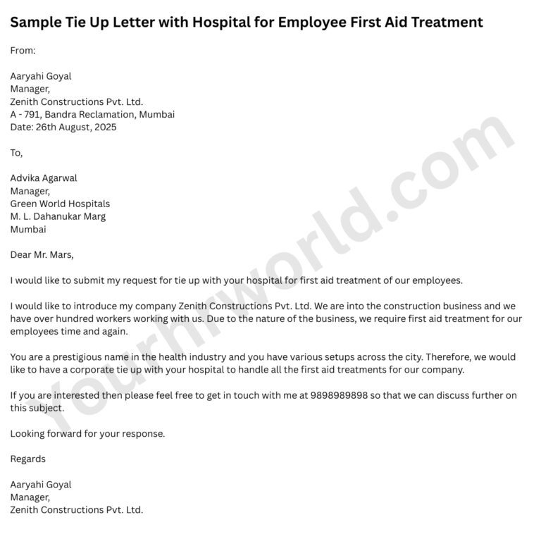 Business Tie Up Proposal Letter Format