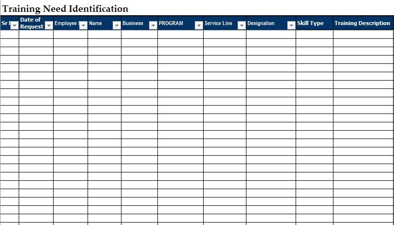 Training Needs Analysis Template Excel - HR Letter Formats Training Needs Analysis Template Excel - HR Letter Formats
