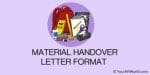 Material Handover Letter Format Sample in Word Doc | PDF