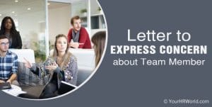 Sample Letter to Express Concern about Team Member